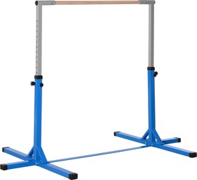 HOMCOM Gymnastická hrazda, 13stupňově výškově nastavitelná hrazda, hrazda z dřeva & stabilní ocelová konstrukce do 75 kg, pro děti 3+, do interiéru i…