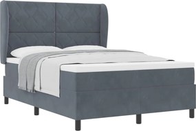 Postel s boxspringem s čelo Tmavě šedá 200 x 160 cm samet 3340989