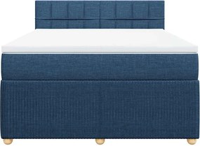 Box spring postel s matrací modrá 140x190 cm textil 3287457