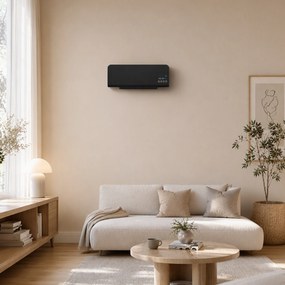 HOMCOM Elektrické topení, nástěnná montáž, oscilační funkce, 2 režimy, časovač, LED displej, černá
