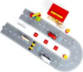 Bigjigs Rail Dřevěná sada příslušenství silnice / od 3 let