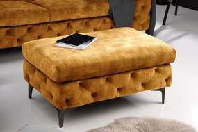 Designový taburet na sezení Barock Style hořčicový samet 90cm
