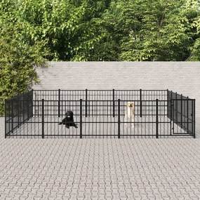 vidaXL Venkovní psí kotec ocel 23,52 m²