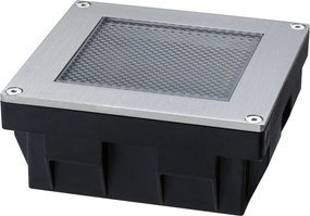 P 95742 Solární LED zemní svítidlo Sorea soumrakový senzor IP67 hranaté 100x100mm 3000K 0,1W 6lm 3,7V kov kartáčovaný ABS/polykarbonát/ocel - PAULMANN
