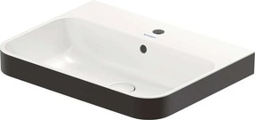 Duravit Happy D.2 - Umyvadlo na desku, 60x46 cm, s přepadem, otvor pro baterii, s výpustí, antracit/bílá 2360606100