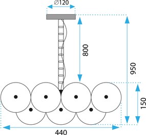 Toolight Toolight, kovové stropní svítidlo 3xE27 APP1307-CP, černá, OSW-00945
