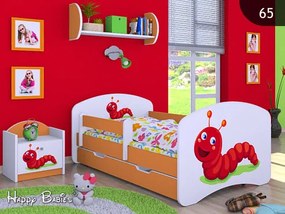 SM Dětská postel s obrázkem housenka 160 x 80 cm - světlá hruška