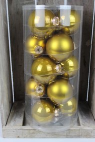 Starozlaté skleněné vánoční koule 8 cm 15 ks