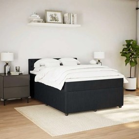Box spring postel s matrací černá 140 x 190 cm samet 3290048