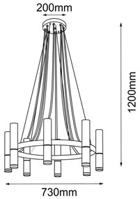 Amplex 8370 - Lustr na lanku KAVOS 6xGU10/15W/230V