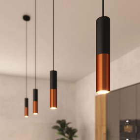 creative cables Závěsná lampa doplněná o textilní kabel a dvojité stínidlo Tub-E14 Barva: Matná bílá-matná měď