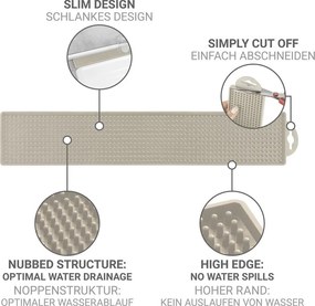 Béžová plastová odkapávací podložka na nádobí 42x8 cm Slim – Wenko