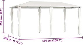 Altán s krytými sloupky 2,98 x 5,3 x 2,59 m krémový 160 g/m² 313617