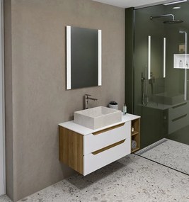 Sapho Sapho, WAVE skříňka vysoká 40x140x20cm, levá/pravá, bílá/dub cuneo, WA250-3025