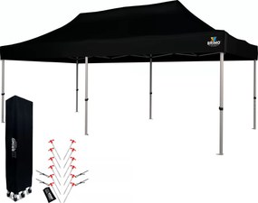 BRIMO Nůžkový párty stan EXCLUSIVE ALU 3x6 m bez stěn černý