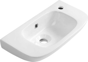 Aqualine Kia - Umývátko 49x25 cm, s přepadem, otvor pro baterii, bílá NP405