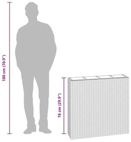 vidaXL Marketos Zahradní vyvýšený záhon se 4 květináči 2 ks polyratan hnědý