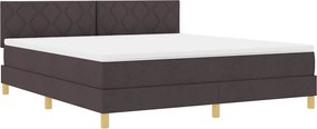 Postel s boxspringem s čelo Tmavě hnědá 180 x 200 cm textil 3339017