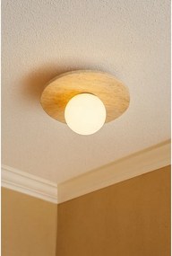 Béžové kamenné stropní svítidlo se skleněným stínidlem ø 12 cm Hilde – Opviq lights