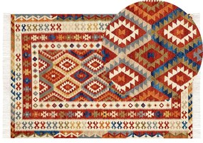 Vlněný kelimový koberec 160 x 230 cm vícebarevný OSHAKAN Beliani