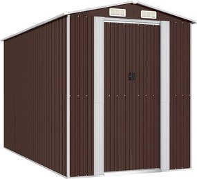 Zahradní kůlna tmavě hnědá 192 x 357 x 223 cm pozinkovaná ocel 3147462