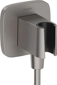 Hansgrohe FixFit Q, kolínko s držákem sprchy, kartáčovaný černý chrom, HAN-26887340