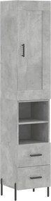 Skříň highboard betonově šedá 34,5x34x180 cm kompozitní dřevo 3200269