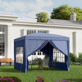 Pavilon Outsunny 3x3m, Voděodolný a Stabilní Zimní Stan s Rychlým Sestavením, UV Ochrana 50+, Skládací Párty Stan s 4 Bočními Stěnami pro Zahradu, Mo…