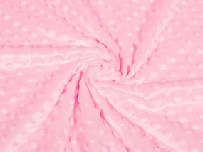 Biante Dětská oboustranná deka Minky puntíky/Polar MKP-035 Světle růžová 75x100 cm
