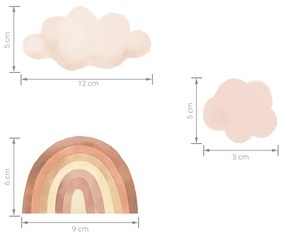 Nálepky na stěnu DUHY béžové