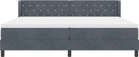 Postel s boxspringem s čelo Tmavě šedá 200 x 200 cm samet 3341433