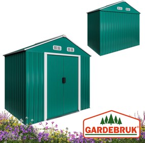Zahradní domek na nářadí zelená 200x135x190cm pozinkovaný spodní rám 4 háky