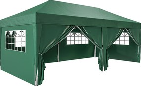 Pavilon cca 6x3m Stáj Odolný proti zimě Pop-up skládací pavilon s oknem Dveře na zip Boční díly UV ochrana