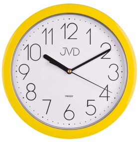 JVD Žluté netikající tiché nástěnné hodiny JVD HP612.12