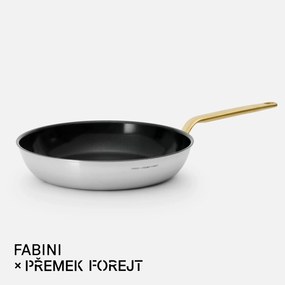 Fabini Pánev FABINI & Forejt, ø 30 cm - Nepřilnavá nerezová beznýtová pánev z vícevrstvé nerezové oceli s nepřilnavým keramickým povrchem bez poklice