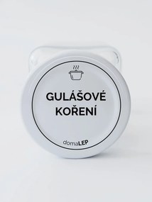 Samolepka na kořenky GULÁŠOVÉ KOŘENÍ průhledná 5 cm tučné písmo