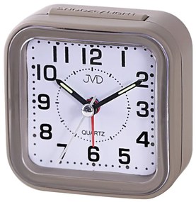 JVD Levný analogový ručkový hnědý budík JVD SRP6808.4 s osvětlením