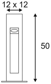 SLV 231370 Arrock Stone 50, venkovní sloupkové svítidlo z přírodního čediče, 9W LED, 3000K, výška 50cm, IP44