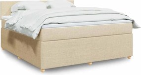 Box spring postel s matrací krémová 180x200 cm textil 3287533