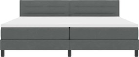 Postel s boxspringem s čelo Tmavě šedá 200 x 200 cm textil 3338637