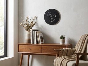 Nástěnné hodiny LINE FACE 29 cm, černé