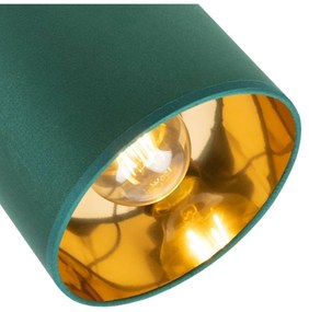 Stropní svítidlo GAMA, 3x zelené textilní stínítko, (možnost polohování), O