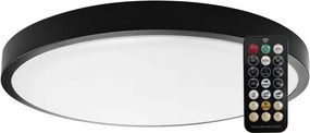 LED Solution Černé přisazené LED svítidlo Plano kulaté 295mm 18W IP44 s pohybovým MW čidlem a DO 76691