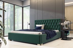 Čalouněná postel Vesemir 180x200cm, zelená Riviera