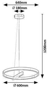 Rabalux 72222 - LED Lustr na lanku THRAC LED/34W/230V matný chrom