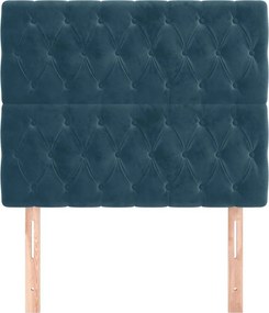 Čelo postele tmavě modré 90x7x118/128 cm sametové 3116708