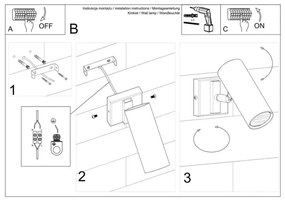 Sollux SL.0498 - Nástěnné bodové svítidlo DIREZIONE 1xGU10/40W/230V černá