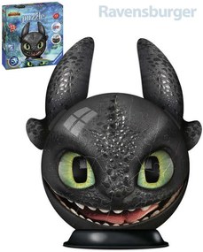 RAVENSBURGER Puzzle 3D puzzleball Jak vycvičit draka 3 Bezzubka 72 dílků 24111459