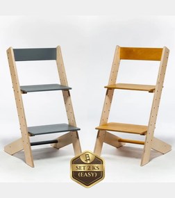 Lucas Wood Style - rostoucí židle EASY LINE zvýhodněný set 2 ks -  šedá + buk