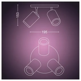 Philips - LED RGBW Stmívatelné bodové svítidlo Hue FUGATO 3xGU10/4,2W/230V černá